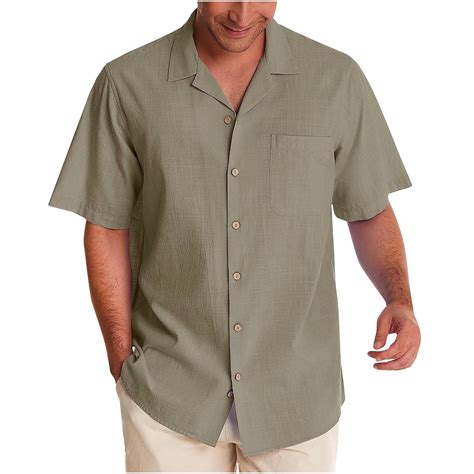 Leesechin Mens Dress Shirts Button Down Short Sleeve Shirt Lightweight