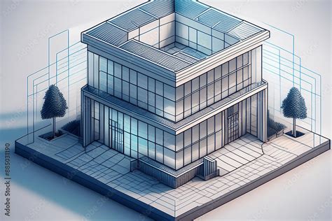 Architectural Concept Sketch Of Modern Building Abstract Sketch Of A