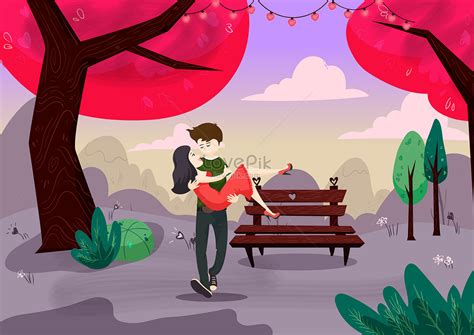 한 쌍의 연인 일러스트 무료 다운로드 Lovepik