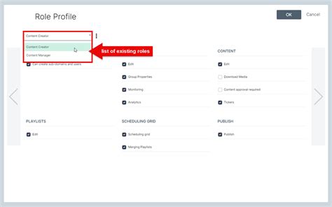 creating new user role profiles