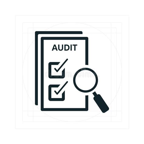 Audit Icon A Vector Illustration In Monochrome Depicted Entirely Filled Stock Vector