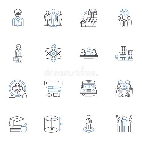 Planning And Strategy Line Icons Collection Vision Objectives Analysis Tactics Forecasting