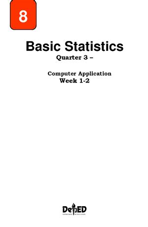 Stat And Prob Q Week Module SHS Statistics And Probability Quarter Week Module