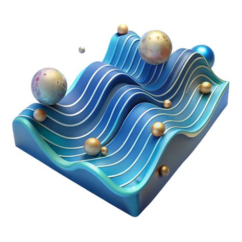 Beautiful Vintage Ocean Current Map Flowing Lines Isolated Element High