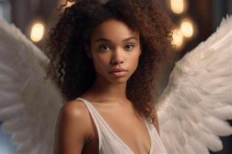Premium Ai Image Marvelous And Gorgeous Woman Angel With Massive