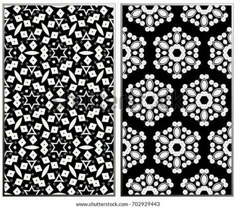 Vector Monochrome Seamless Patterns Set Abstract Stock Vector Royalty Free 702929443
