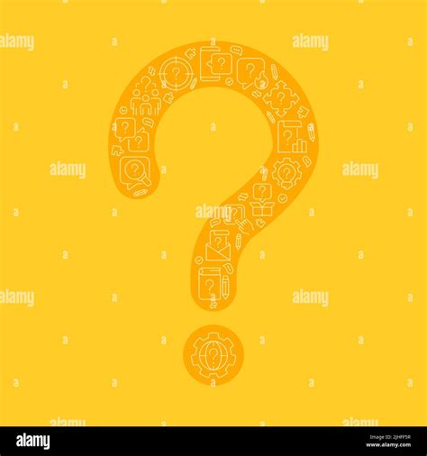 Question Mark Pixel Perfect Shaped Concept Filled With Editable Linear Icons Stock Vector Image