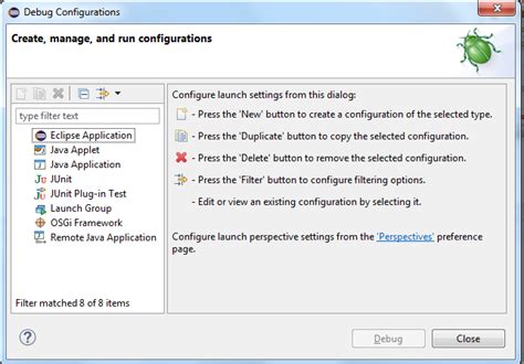 Open Debug Dialog