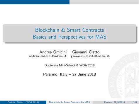Blockchain And Smart Contracts Basics And Perspectives For Mas Ppt