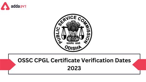 OSSC CPGL Certificate Verification Dates 2023 Out Check
