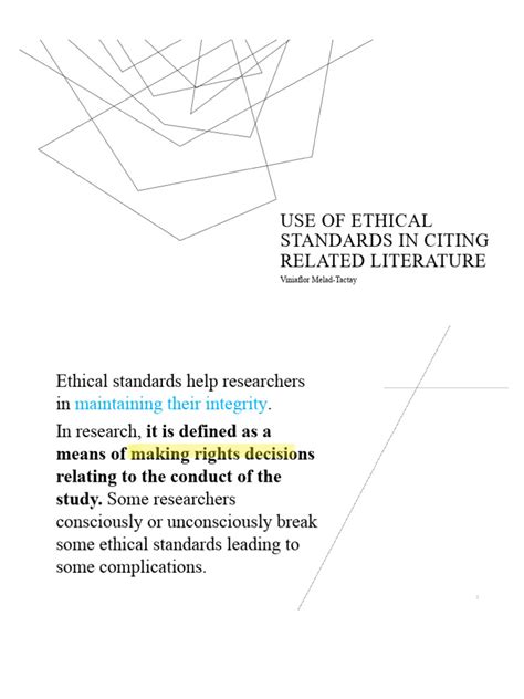 Use Of Ethical Standards In Citing Related Literature Pdf