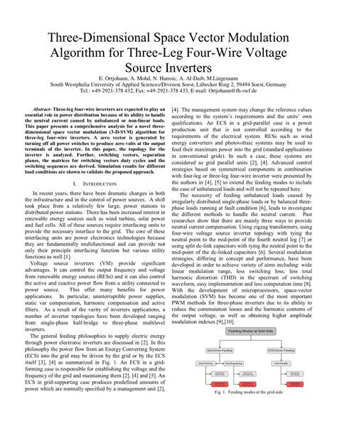 pdf three dimensional sace vector modulation algorithm for three leg