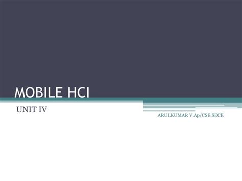 Mobile Hci Pptx Operating Systems Computer Software And Applications