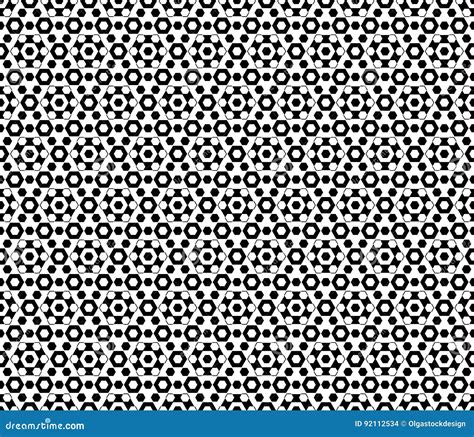 Geometric Seamless Pattern Monochrome Hexagonal Texture Stock Vector Illustration Of