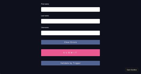 React Hook Form V6 Triggervalidation Codesandbox