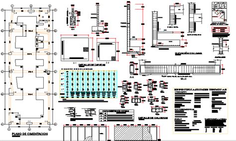 Office Building Constructive Details With Foundation Plan Dwg File