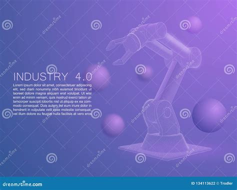wireframe stylized automated robot arm smart automated robotic arms