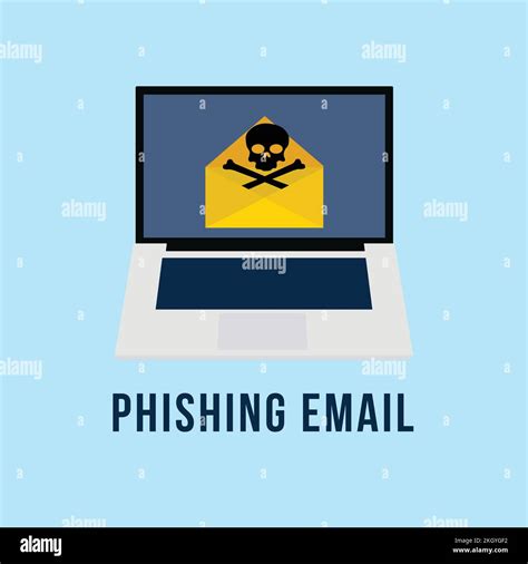 Phishing Email With A Skull Sign Vector Computer Hacker Spam Mail Password Login With A
