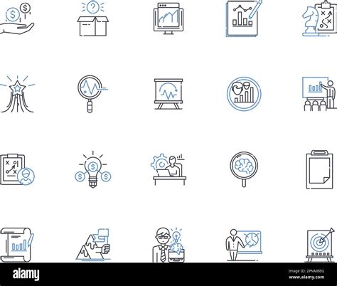 Route Line Icons Collection Journey Adventure Pathway Expedition Trail Passage Way Vector