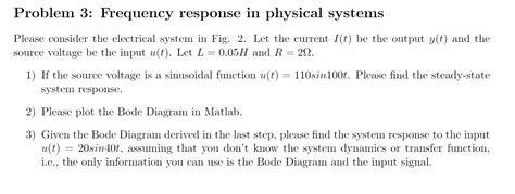 Solved Figure Electrical System For Problem Problem Chegg