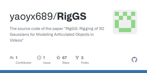 Github Yaoyx Riggs The Source Code Of The Paper Riggs Rigging Of D Gaussians For