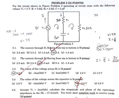 solved problem 3 35 ﻿points for the circuit shown in figure