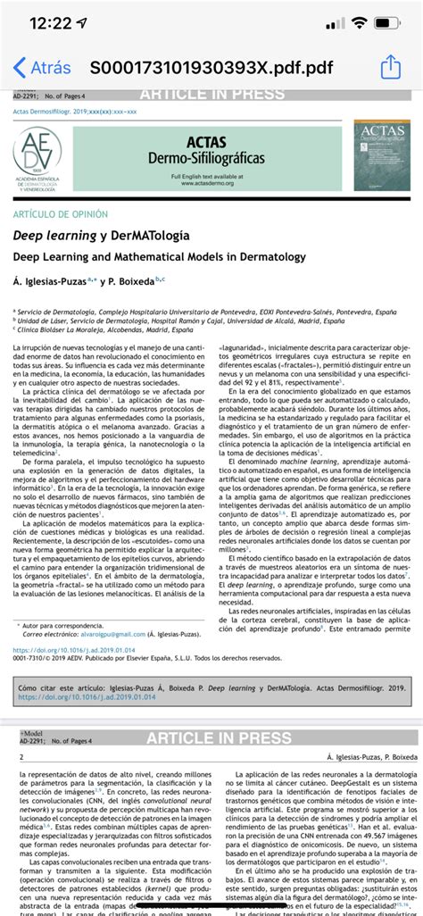 Pdf Deep Learning And Mathematical Models In Dermatology