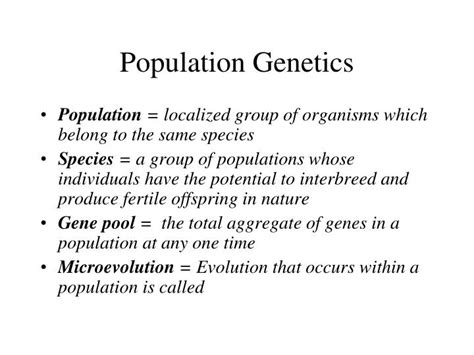 PPT Population Genetics PowerPoint Presentation Free Download ID