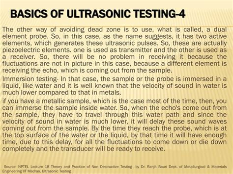 Basic Of Ultrasonic Testing Part 4 By Rohit Sahu Ppt