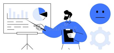 Business Presentation On Data Analysis With Chart And Gear Elements