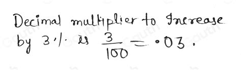 Solved ②what Is The Decimal Multiplier To Increase By 3 Algebra Solved ②what Is The Decimal Multiplier To Increase By 3 Algebra