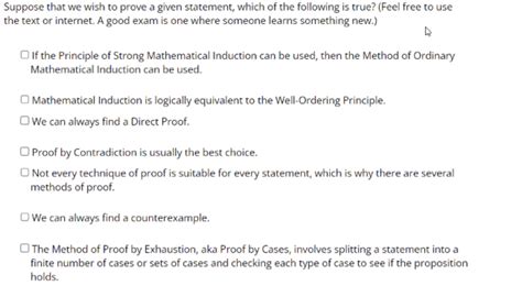 Solved Suppose That We Wish To Prove A Given Statement Chegg Com
