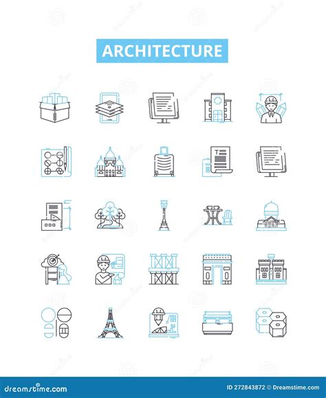 Architecture Vector Line Icons Set Structure Design Facade Building
