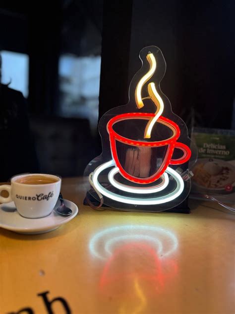 Café Coffee Em Neon Led 27cm X 20cm Lumin Led 3d