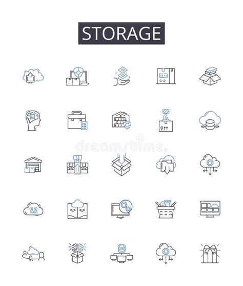 Storage Line Icons Collection Empowerment Grassroots Community Inclusive Participation