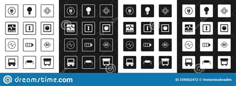 Set Processor With Microcircuits Cpu Electric Light Switch Electrical Measuring Instruments