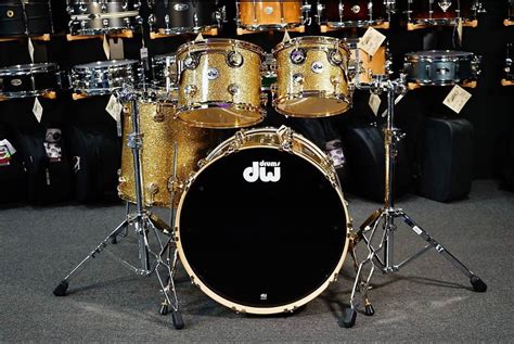 Dw Collectors Series Ssc Maple Drum Kit Set In Gold Glass Glitter W