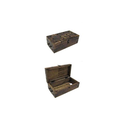 Sh 23351 Nested Box Set Wooden Chests With Metal Straps And Rivets India Overseas Trading