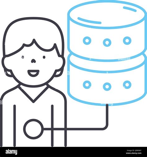 Client Database Line Icon Outline Symbol Vector Illustration Concept