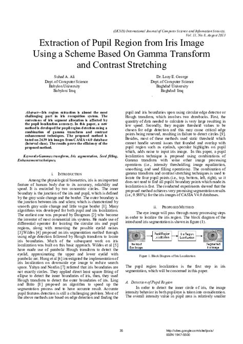 Pdf Extraction Of Pupil Region From Iris Image Using A Scheme Based
