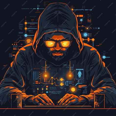 Designer Database Administrator In A Hacker Space Clipart Premium Ai Generated Image
