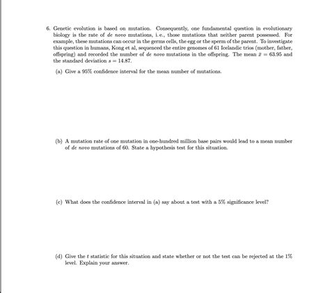 Solved Genetic Evolution Is Based On Mutation Chegg Com