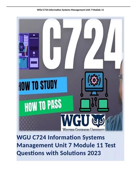 WGU C Information Systems Management Unit Module Test Questions With Solutions