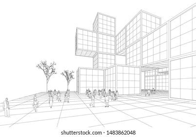 Abstract Modular Architecture D Illustration Stock Vector Royalty Free Shutterstock