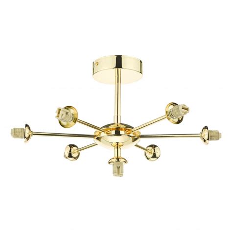 Cohen 7 Light Semi Flush Polished Gold Fitting Only Cp Lights And Inte