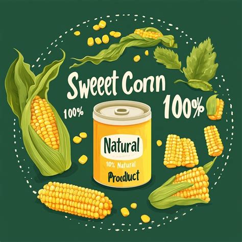 Cartoon Illustration Of Sweet Corn In A Circle Premium Ai Generated Image