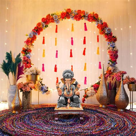 ganpati stage decoration design