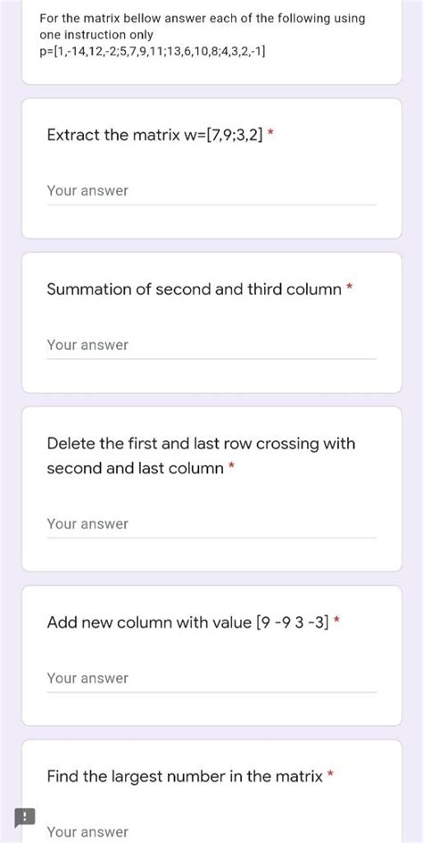 Solved For The Matrix Bellow Answer Each Of The Following