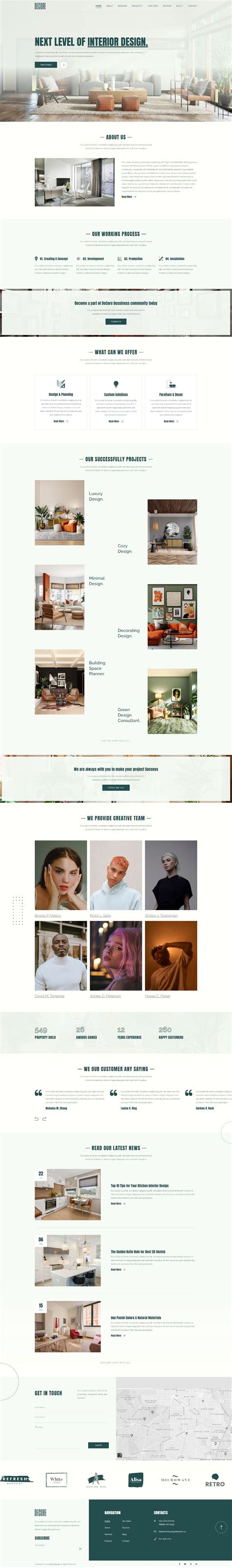 decore architecture and interior html5 template by geekcodelab