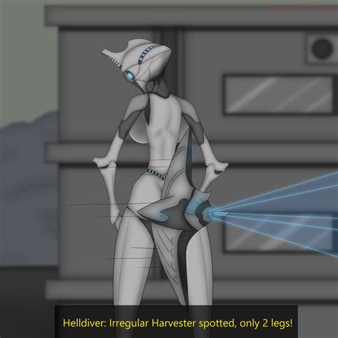 Rule 34 Backboob Background Blue Eyes Breasts Grey Body Helldivers 2